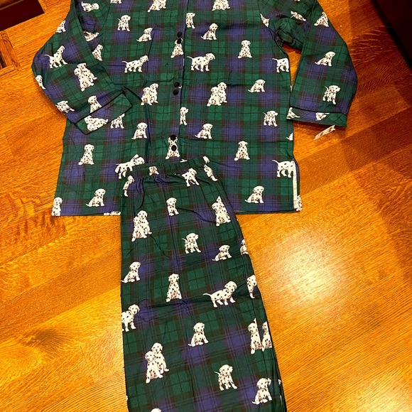Talbots | Intimates & Sleepwear | Flannel Plaid Pajamas With Dalmatian ...